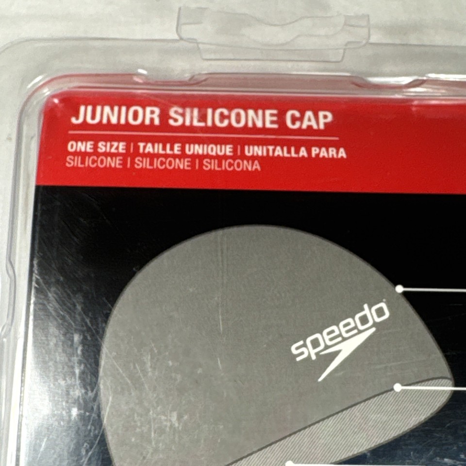 Speedo Silicone Junior Swim Cap Royal Blue One Size Latex-Free Open ...