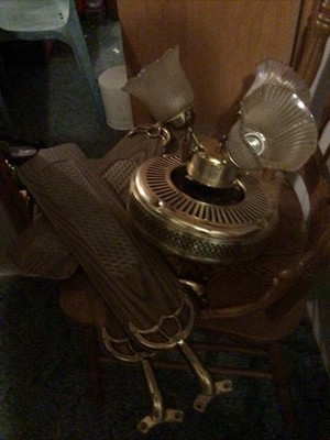 52" USED 5-BLADE CEILING FAN WITH THREE LIGHT LIGHT KIT MODEL M52UL | eBay