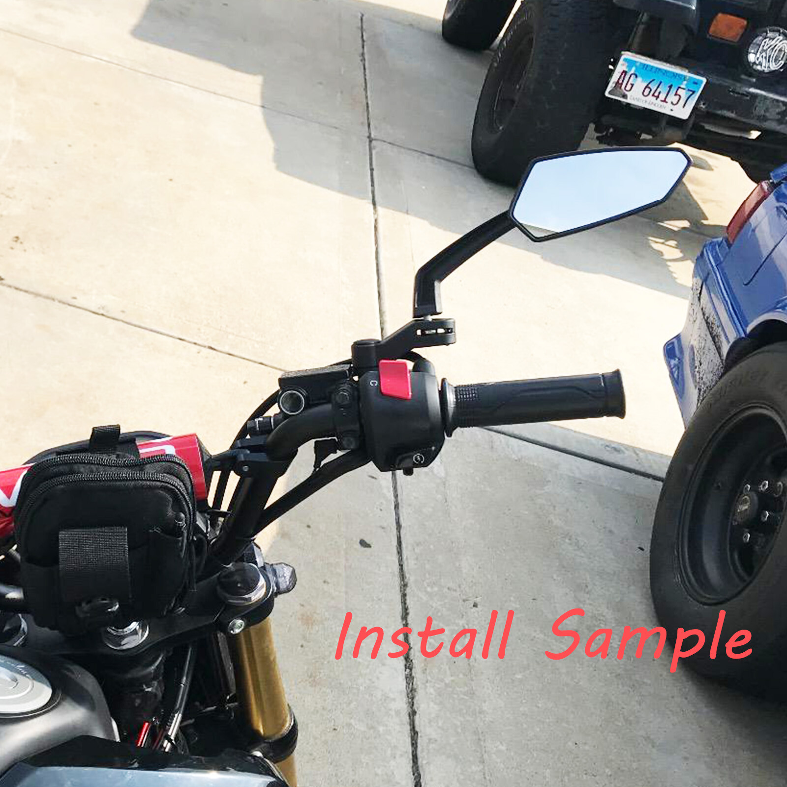 For 2017 2018 2019 Honda Grom 125 Black Motorcycle Side Mirrors Wing ...