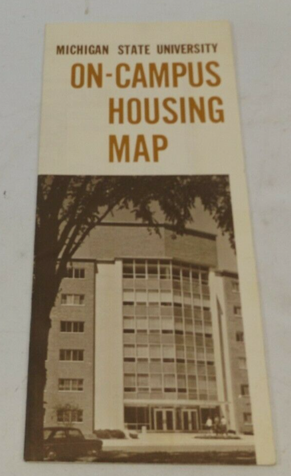 Vintage Michigan State On-Campus Student Housing Map College Brochure ...