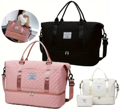 Women Ladies Gym Bag Waterproof Large Weekend Travel Holdall Duffle ...