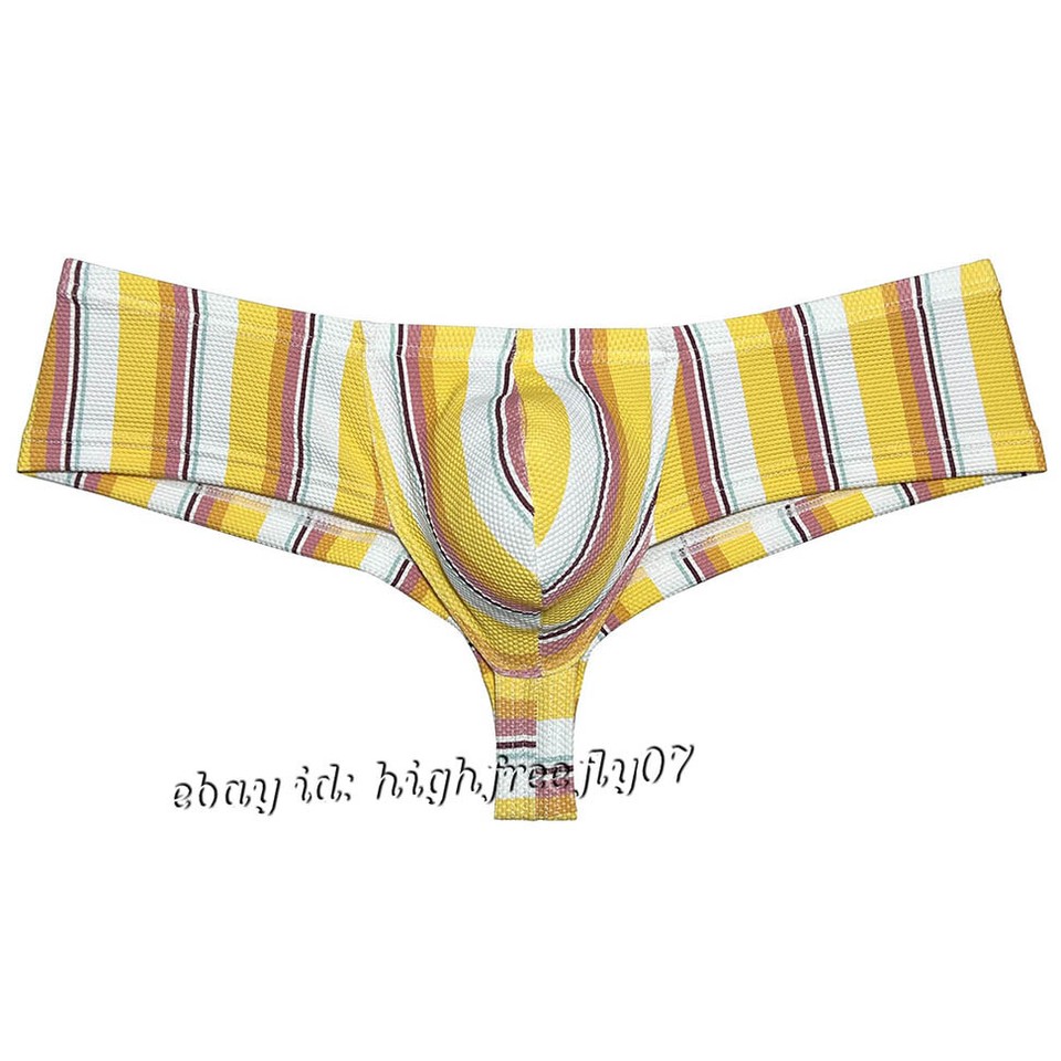 Men's High Cut Cheeky Brief Pouch Underwear Male Boy Shorts Mini Cheeky ...