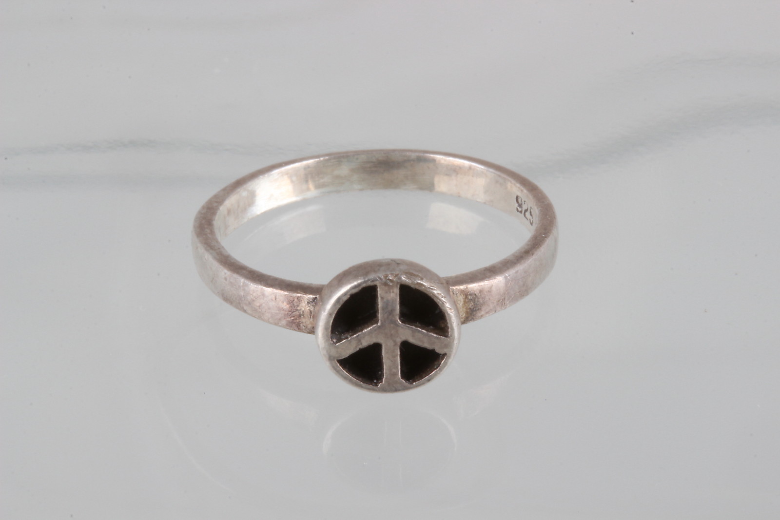 STERLING SILVER PEACE SYMBOL RING 925 FINE 5696 | eBay