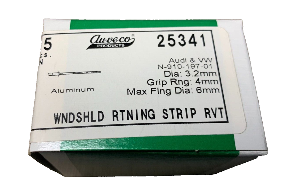 25 Auveco 25341 Windshield Retaining Strip Rivet | eBay