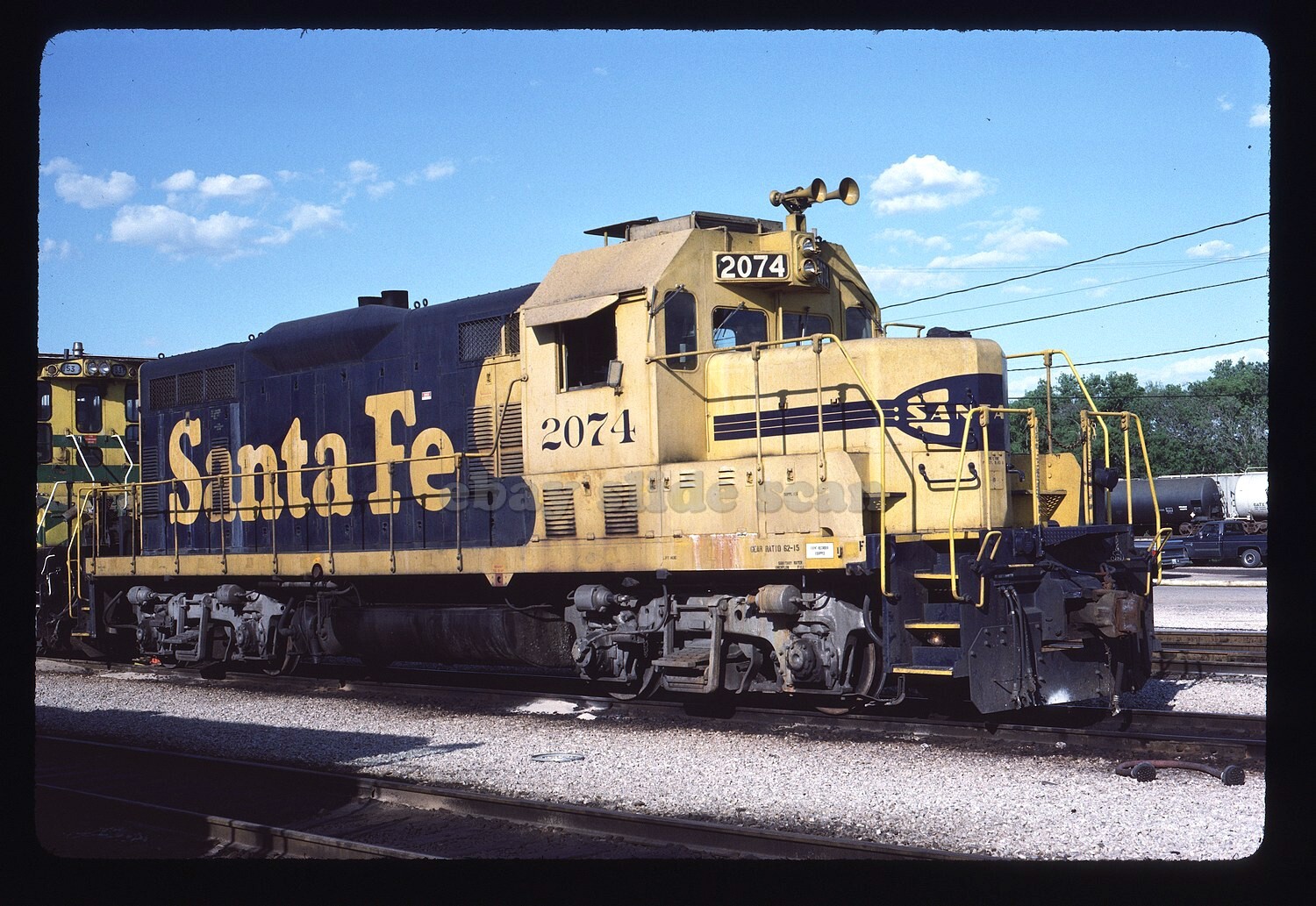 Original Slide - ATSF Santa Fe 2074 GP9 Houston TX 3-17-90 | eBay