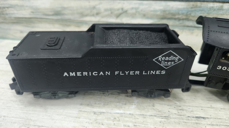 _Vtg American Flyer Lines 303 4-4-2 Locomotive & Tender S-Gauge Sound ...