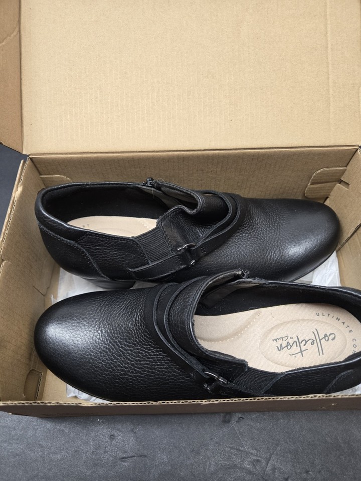 Womens Clarks Valarie2May Black Leather Size 7M | eBay