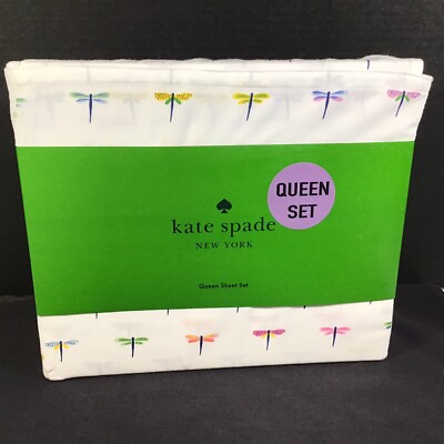 Kate Spade Bed Sheet Set Dragon Fly Deep Fitted 100% Cotton Percale ...