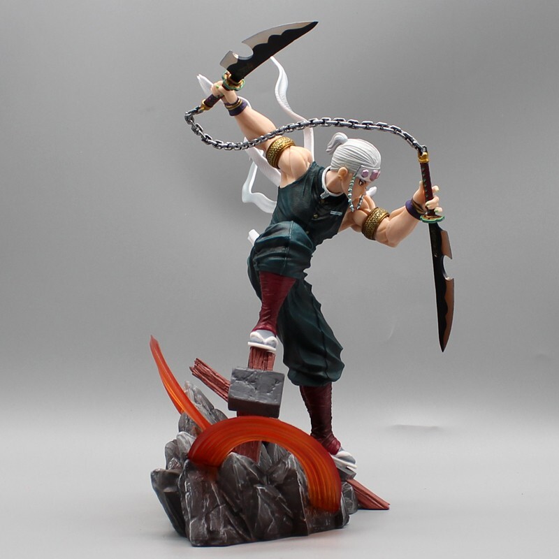 Anime Demon Slayer Figures Uzui Tengen 2 Head Figurine PVC Statue Toy ...