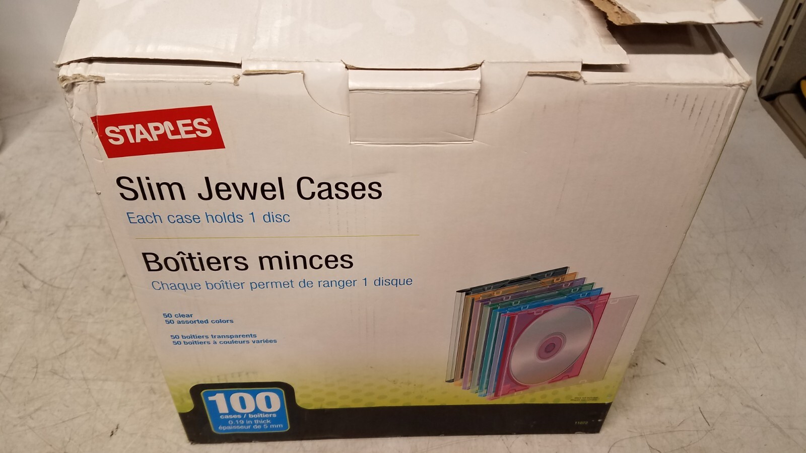 Staples CD/DVD Slim Jewel Cases (0.21 inches) , Approximately 95 cases ...