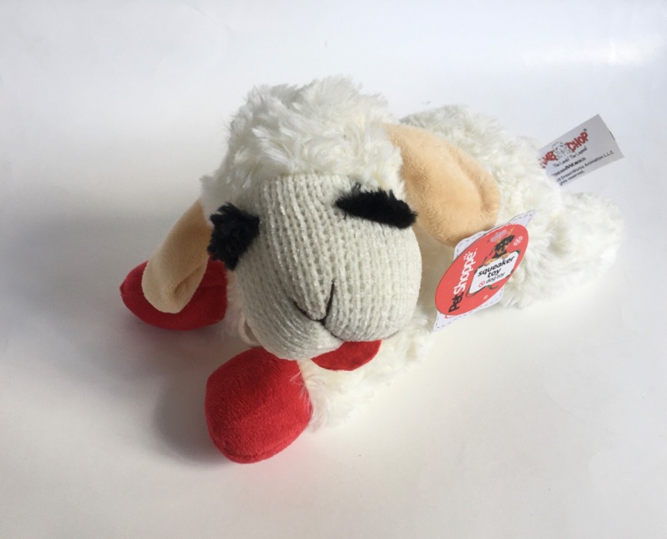 NEW MULTIPET LARGE 12" LAMBCHOP PLUSH DOG TOY SQUEAKY DOG TOY | eBay