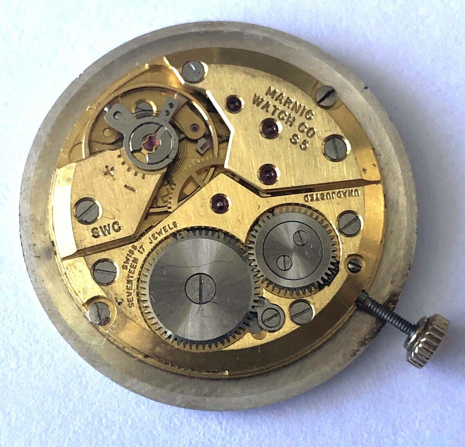 Vintage Nicolet Dial Swiss Marnic Watch Co S5 Watch Movement Dial 17j ...