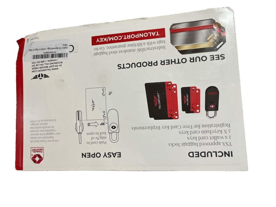 Keyless TSA Approved Luggage Locks with Lifetime Card Keys & No ...