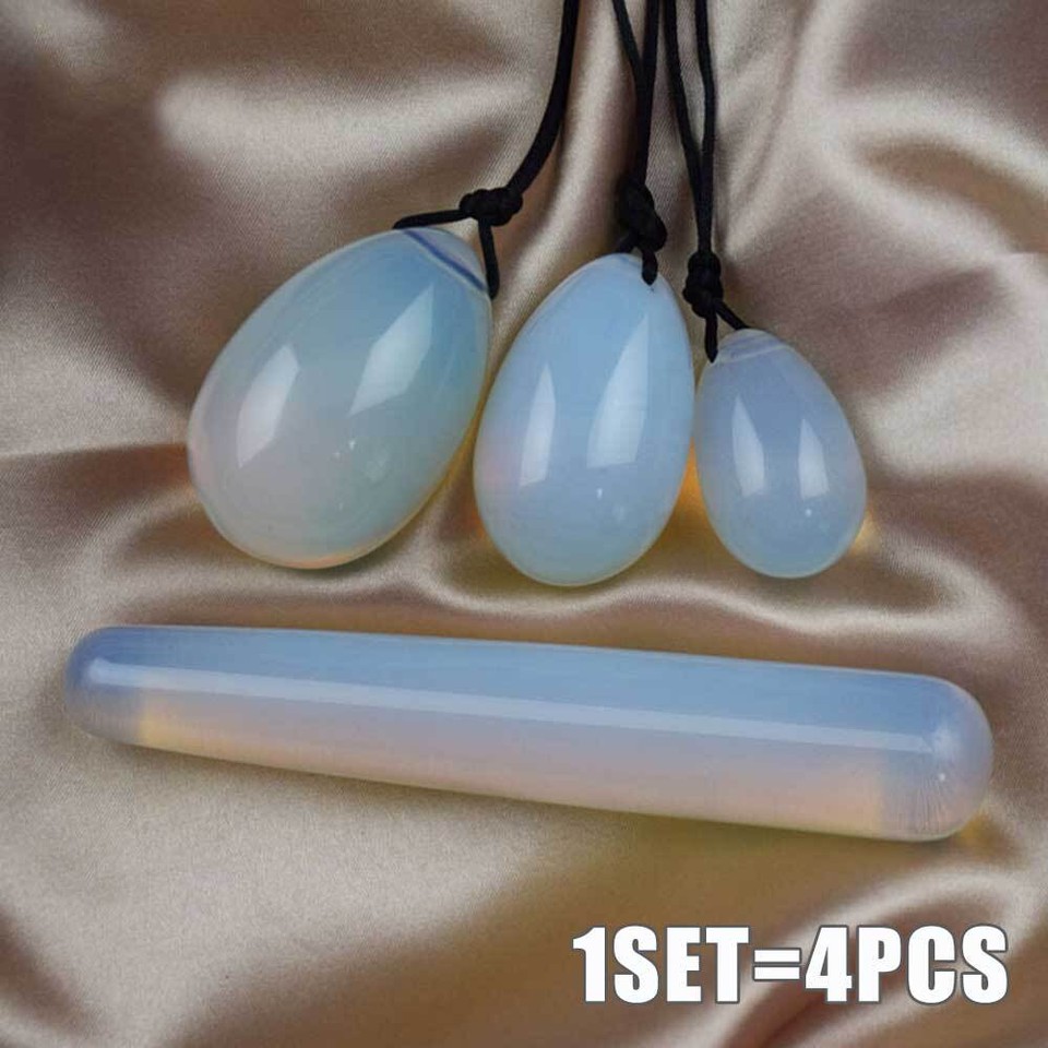 4x Yoni Eggs Set & Massage Wand Nephrite Jade Rose Quartz Opalite Yoni ...