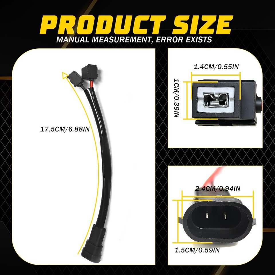 Conversion Wire H11 to H1 Two Harness Headlight Low Beam Adapter ...