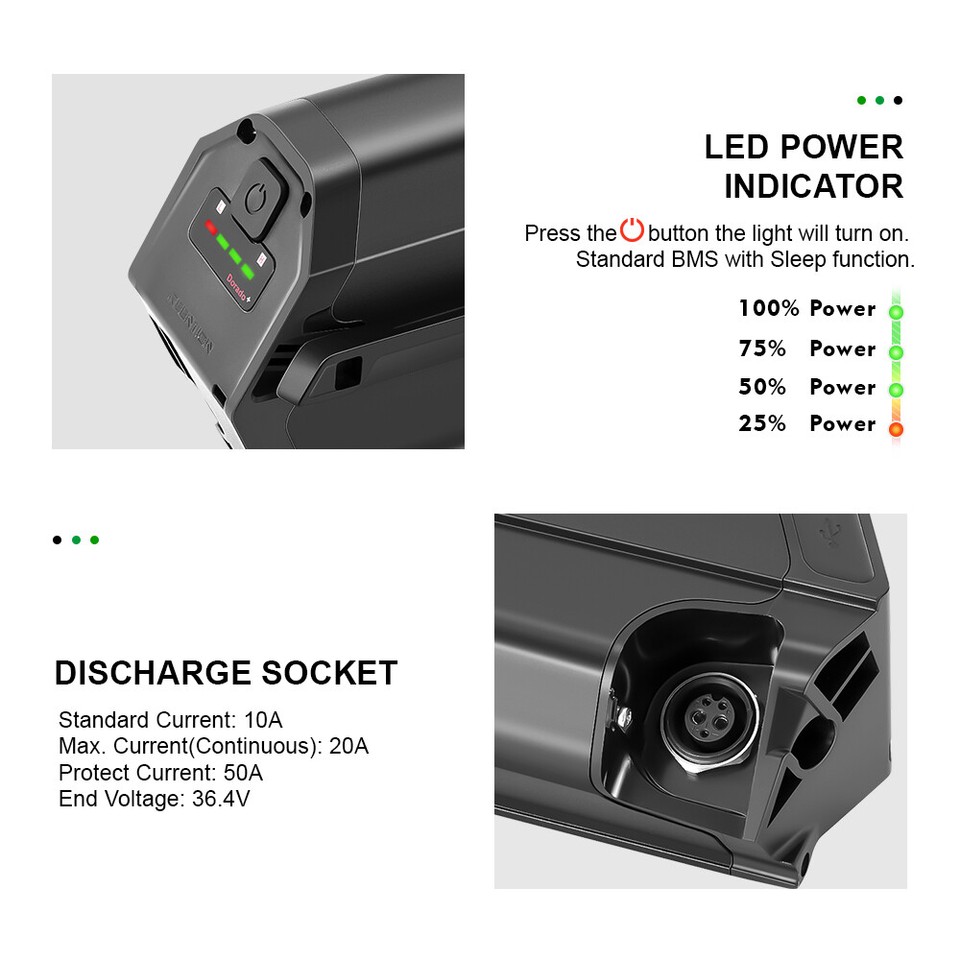 Reention Dorado Plus Ebike Battery 48V 12.8Ah 16Ah Aventon Pace 500 ...