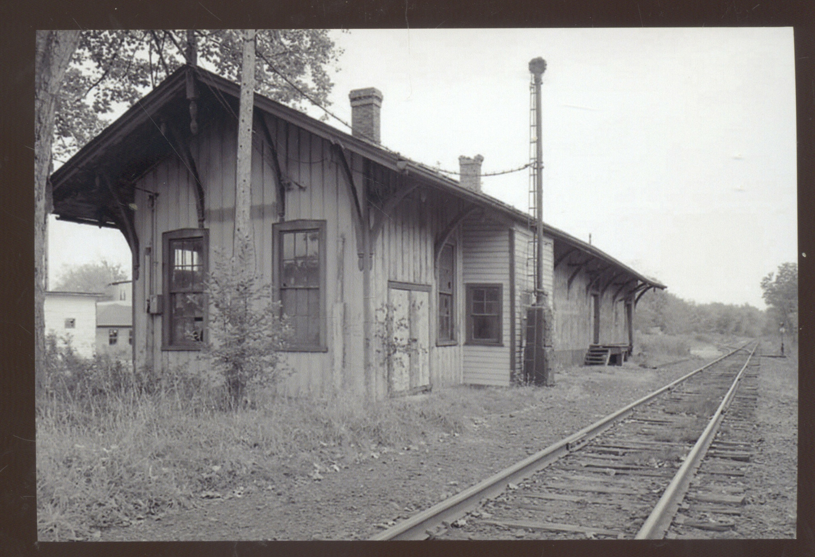 REAL PHOTO SMALL TOWN NEW YORK RAILROAD DEPOT TRAIN STATION POSTCARD ...