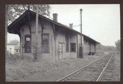 REAL PHOTO SMALL TOWN NEW YORK RAILROAD DEPOT TRAIN STATION POSTCARD ...