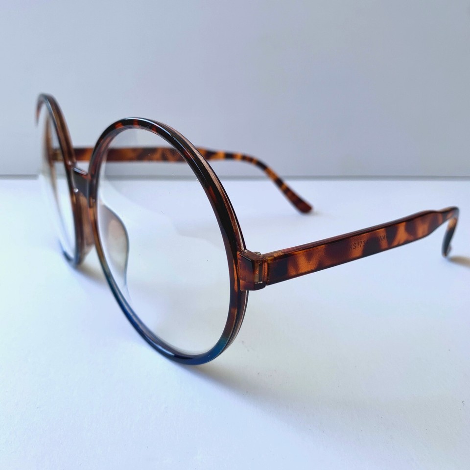 Oversized Glossy Round Circle Clear XL BOHO Huge Glasses Eyeglasses ...