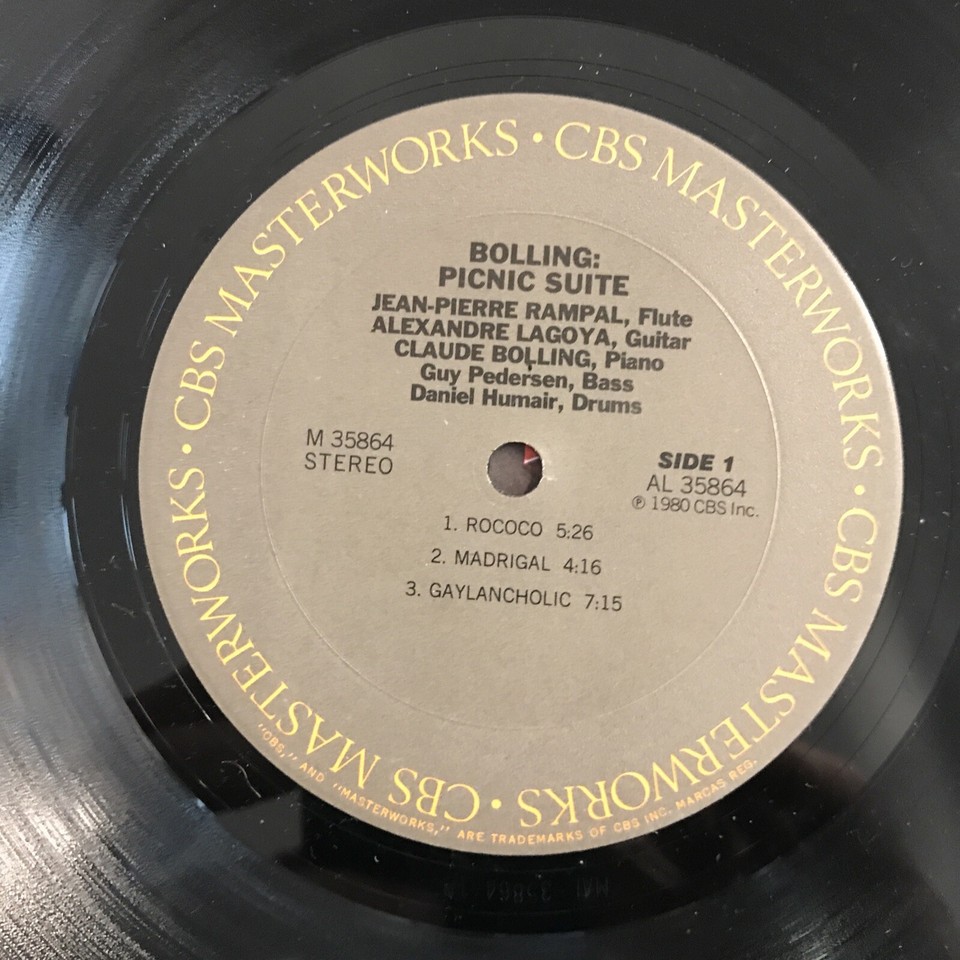CLAUDE BOLLING-JEAN PIERRE RAMPAL-ALEXANDRE LAGOYA~Picnic Suite~LP ...