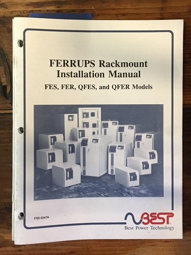 Ferrups FES FER QFES QFER 46 pg. Installation / Info Manual *Original ...