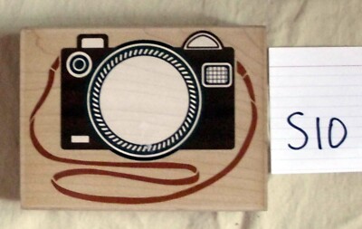 LARGE RUBBER STAMP - CAMERA FRAME RUBBER STAMPEDE 1997 - NEVER USED # ...