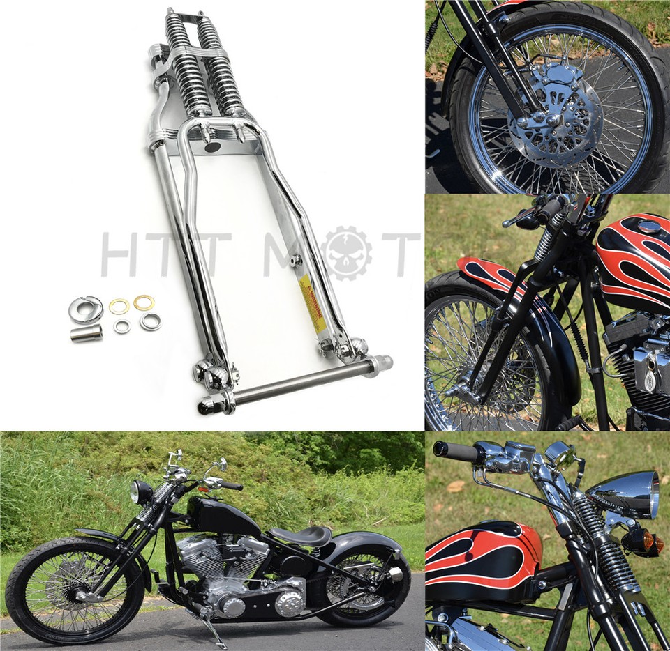 BOBBER Chrome CUSTOM SPRINGER FRONT END FIT -4" UNDER STOCK HARLEY ...