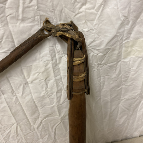 Antique Primitive Wood & Leather Wheat Threshing Flail 59” Farm Tool | eBay