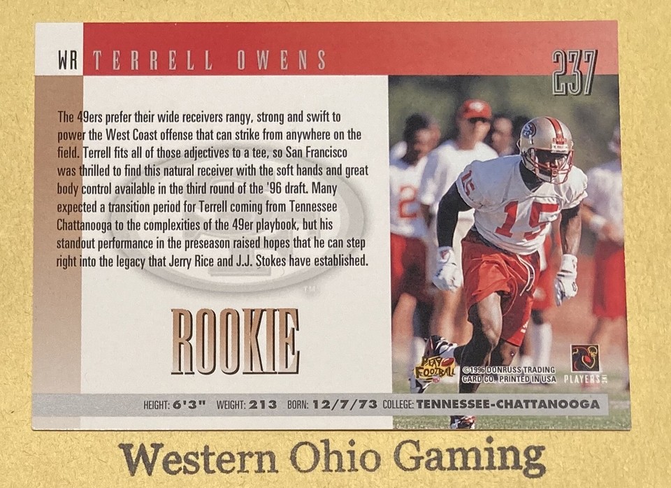 1996 Donruss Terrell Owens #237 Rookie Card | eBay
