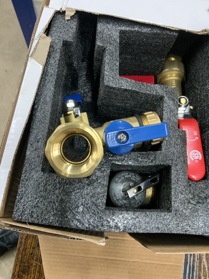3/4" Tankless Water Heater Isolation Valve Kit With Relief Valve OPEN ...