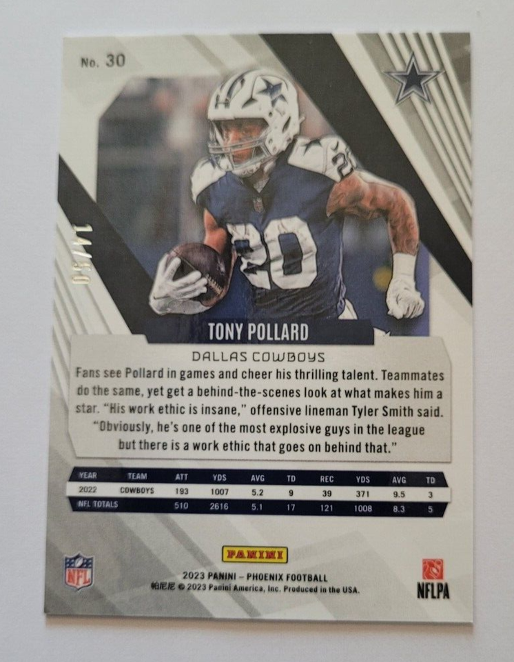 2023 Panini Phoenix Fire and Ice sizemic #30 Tony Pollard dallas ...