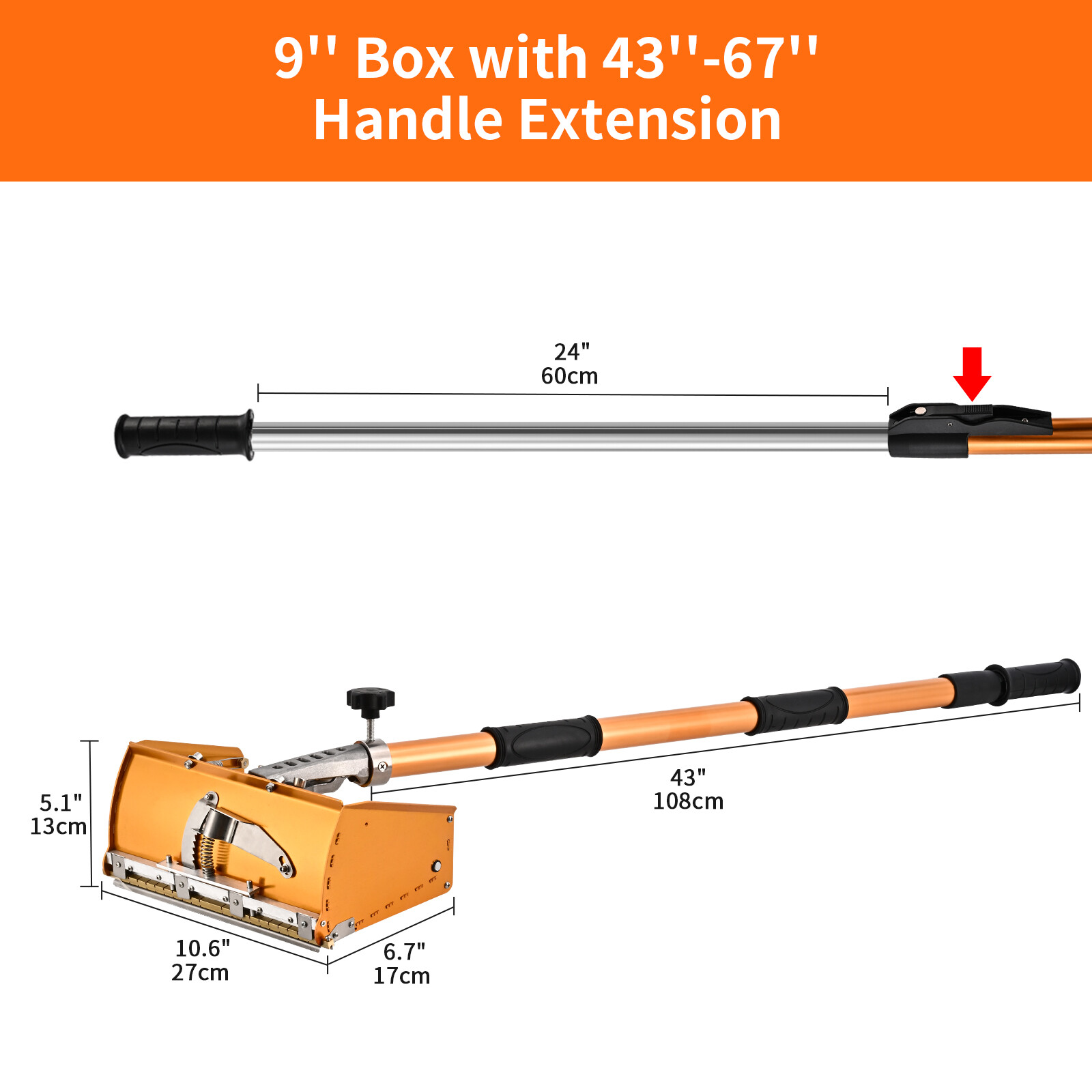 9'' Mud Compound Putty Drywall Flat Finishing Box Tool Box Handle ...
