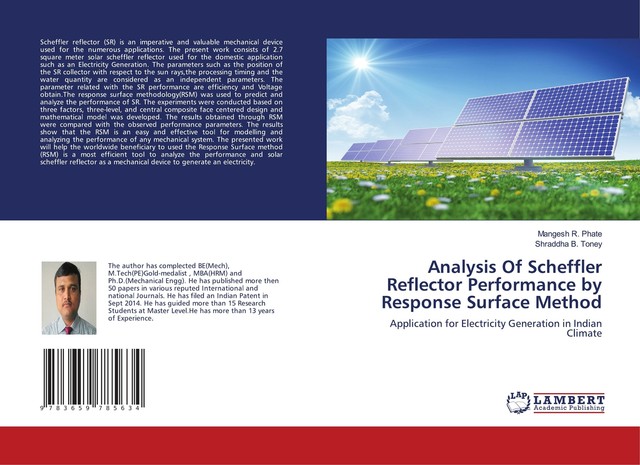 Analysis of Scheffler Reflector Performance by Response Surface Method von Mangesh R. Phate ...