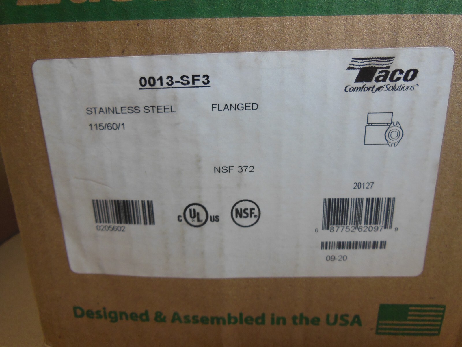 TYCO 0013-SF3 STAINLESS STEEL FLANGED 1/6 HP 115V 1 PHASE CIRCULATOR ...