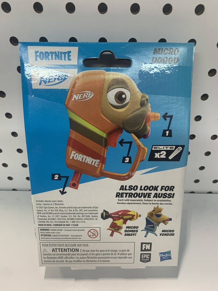 NERF Fortnite Mirco Doggo Dart Gun Microshots Blaster Hasbro Epic Games ...