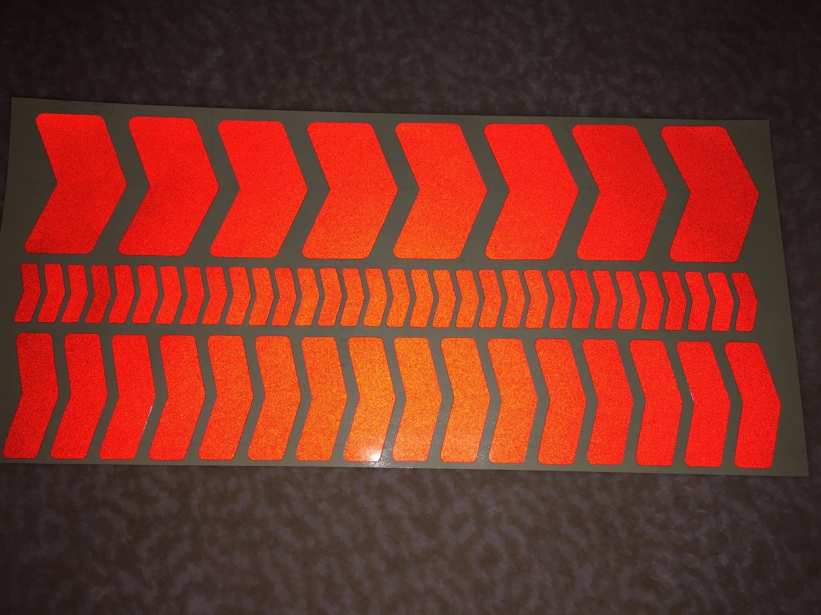 56 CHEVRON STICKER SET REFLECTIVE VINYL HI VIZ CYCLE BIKE CARS ...