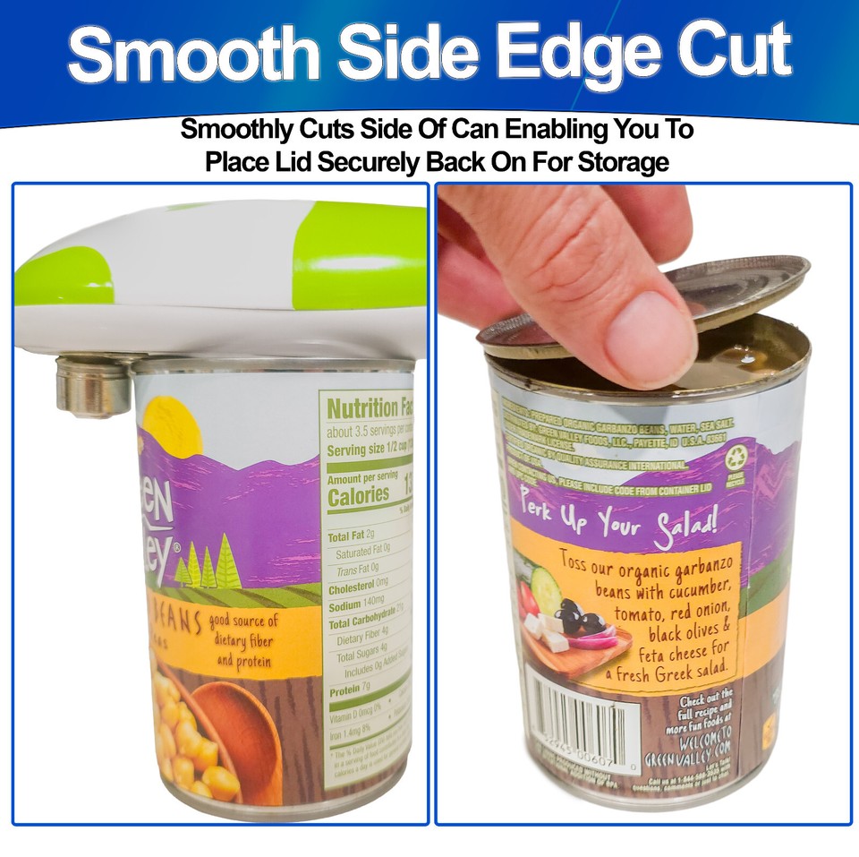 Automatic Hands Free Can Opener Electric Smooth Edge Safety Battery ...