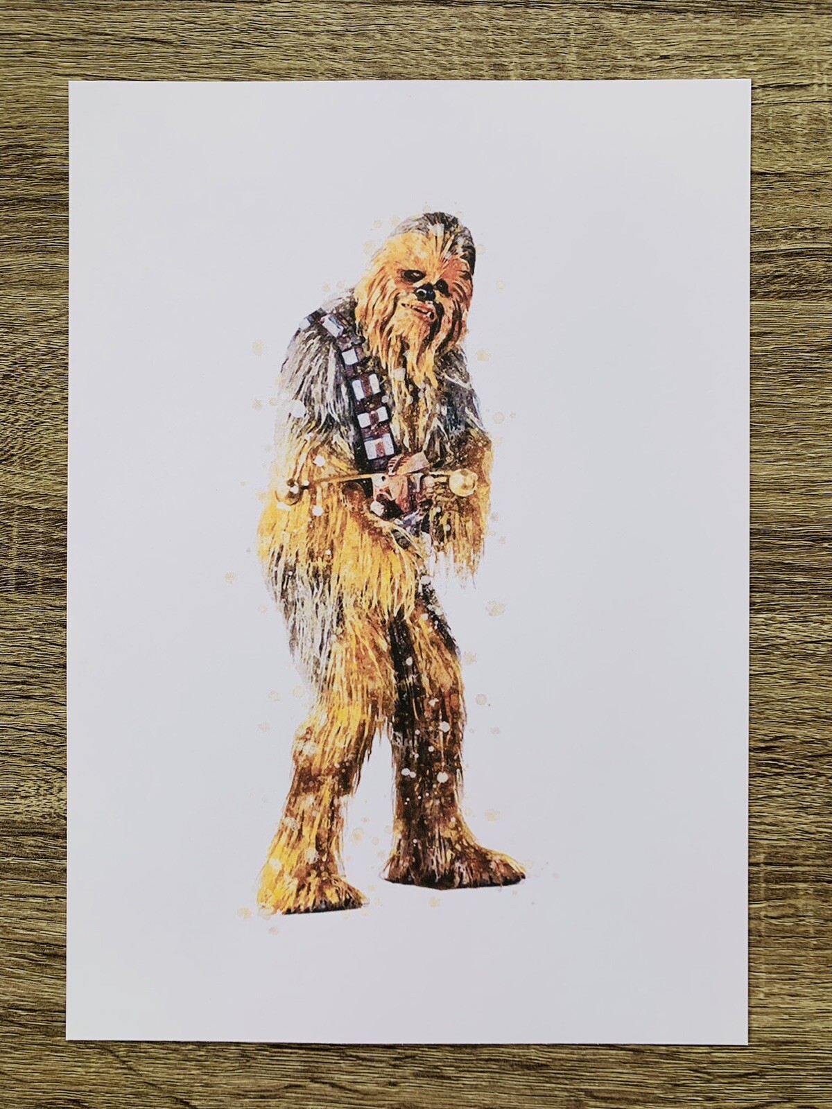 Disney Star Wars Chewbacca Picture Print Wall Art Watercolour Size A4 ...
