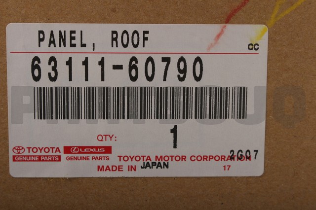 63111-60790 Toyota Panel Roof 6311160790 Genuine OEM Part for sale ...