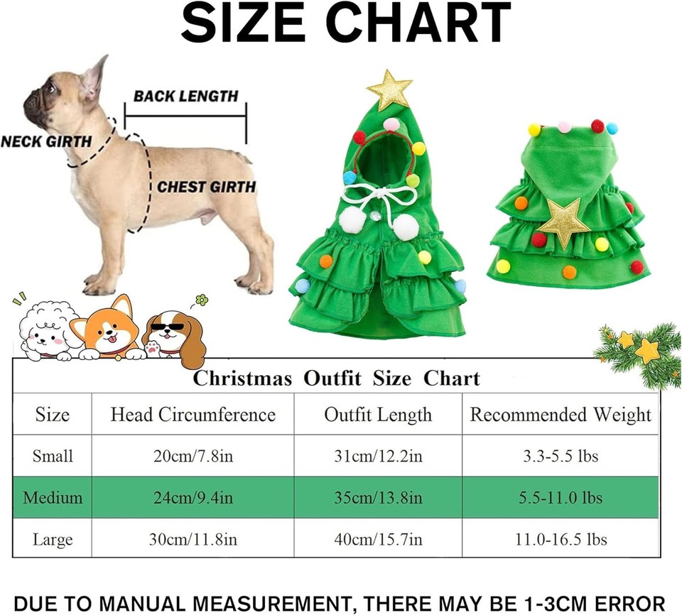 Cat Christmas Costumes Green Pet Cloak with Hat with Star and Pompoms ...