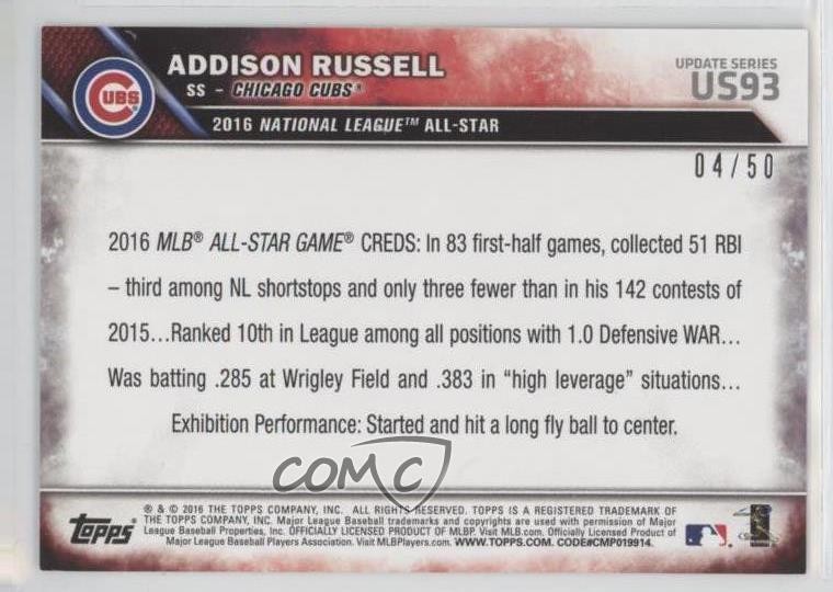 2016 Topps Update All-Star Pink /50 Addison Russell #US93 | eBay