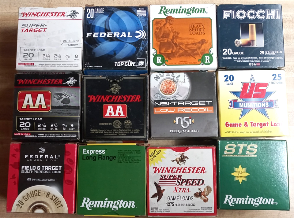 12 - 20 Gauge Shot Shell Boxes Vintage Ammo Box EMPTY Remington ...