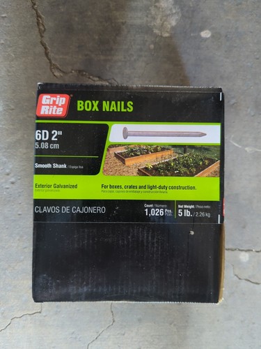 7 Boxes 5 Lb Grip Rite Smooth Shank 6D 2" Box Nails Exterior Galvanized ...