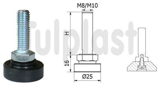 1000001005133 STOPKA REGULACYJNA OBROTOWO SKRĘCANA SR 02 FI 25 M8*40 ...