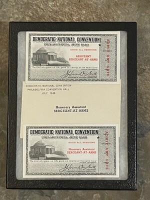 1948 Democratic National Convention Ass't Sergeant-At-Arms Tickets ...
