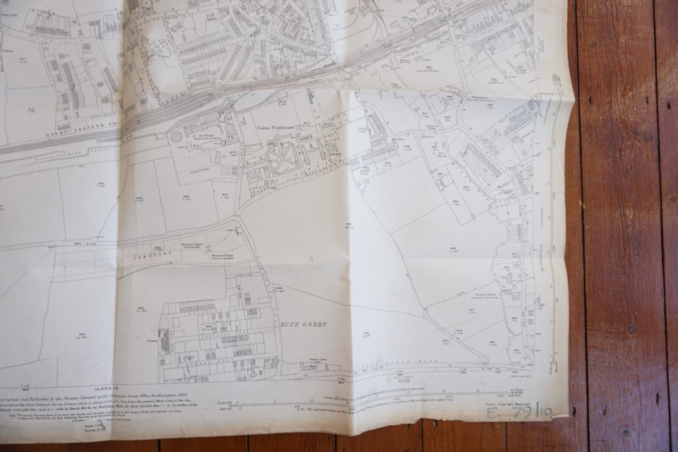 1920 Romford Rush Green Great Eastern Railway OS Railway Map | eBay UK