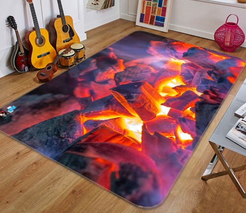 3D Charcoal Flame K022 Non Slip Rug Mat Elegant Photo Carpet Panda | eBay