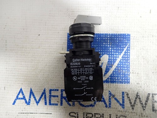 Cutler-Hammer E22B20 W/ E22B1 Ser. A1 2 Position Switch *USED | eBay