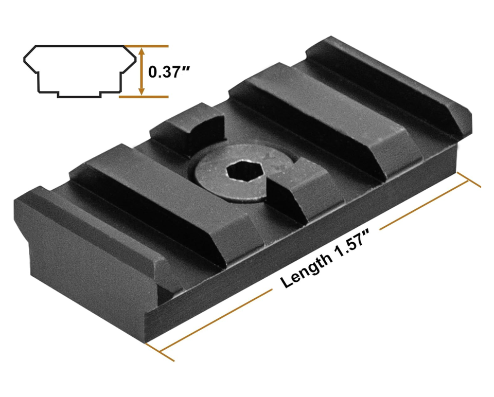 UTG PRO M-LOK 4 Slot Picatinny Rail Section Black Aluminum 1.57" Steel ...