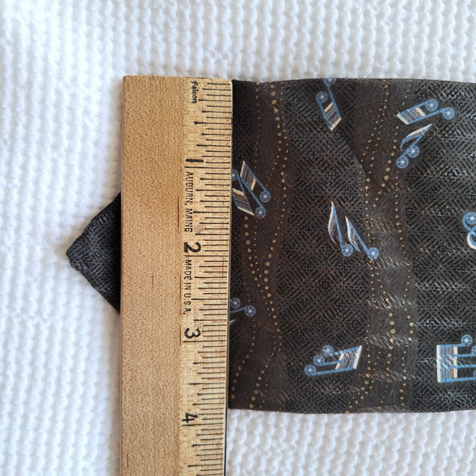 Vintage STRUCTURE Music Note Print Tie 57" Embossed 100% Silk 90s ...